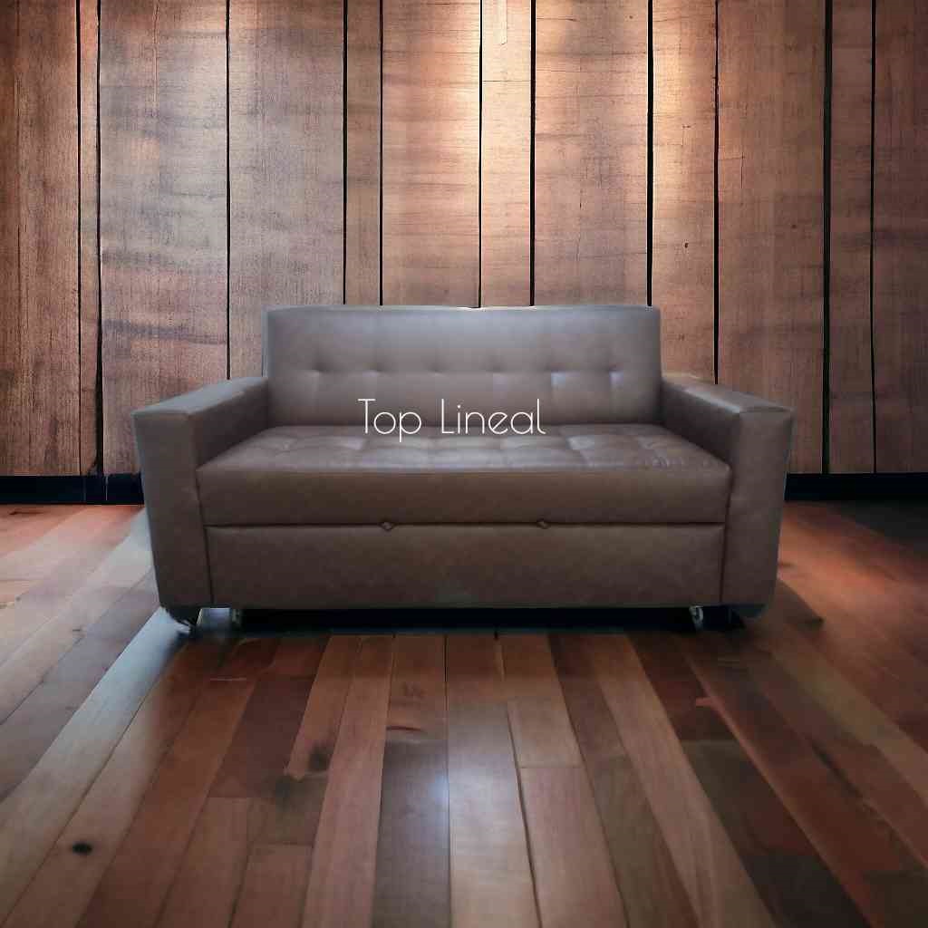 Sofa Cama Queen Eco Cuero S/ Almohadones - Top Lineal